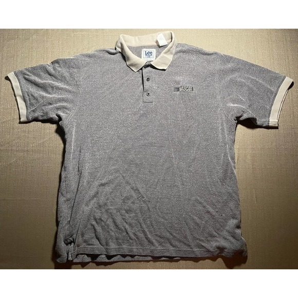 Lee | Shirts | Vintage Lee Sport Nascar Xl Polo Shirt Grey Black ...